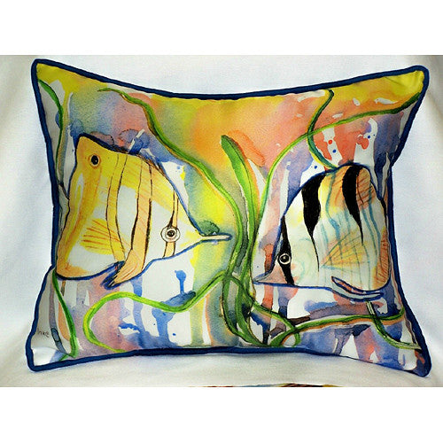 Betsy Drake Angel Fish Pillow- Indoor/Outdoor – Coastal Style Gifts